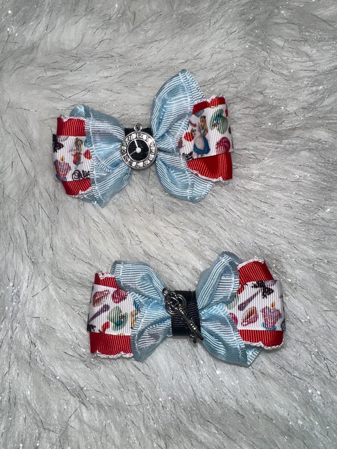 Alice in Wonderland Inspired Blue and Red Hair Clips - Etsy