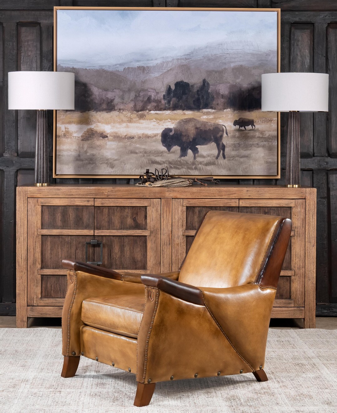 Full Grain Leather Ranch Chair | American Made, Western Style - Etsy