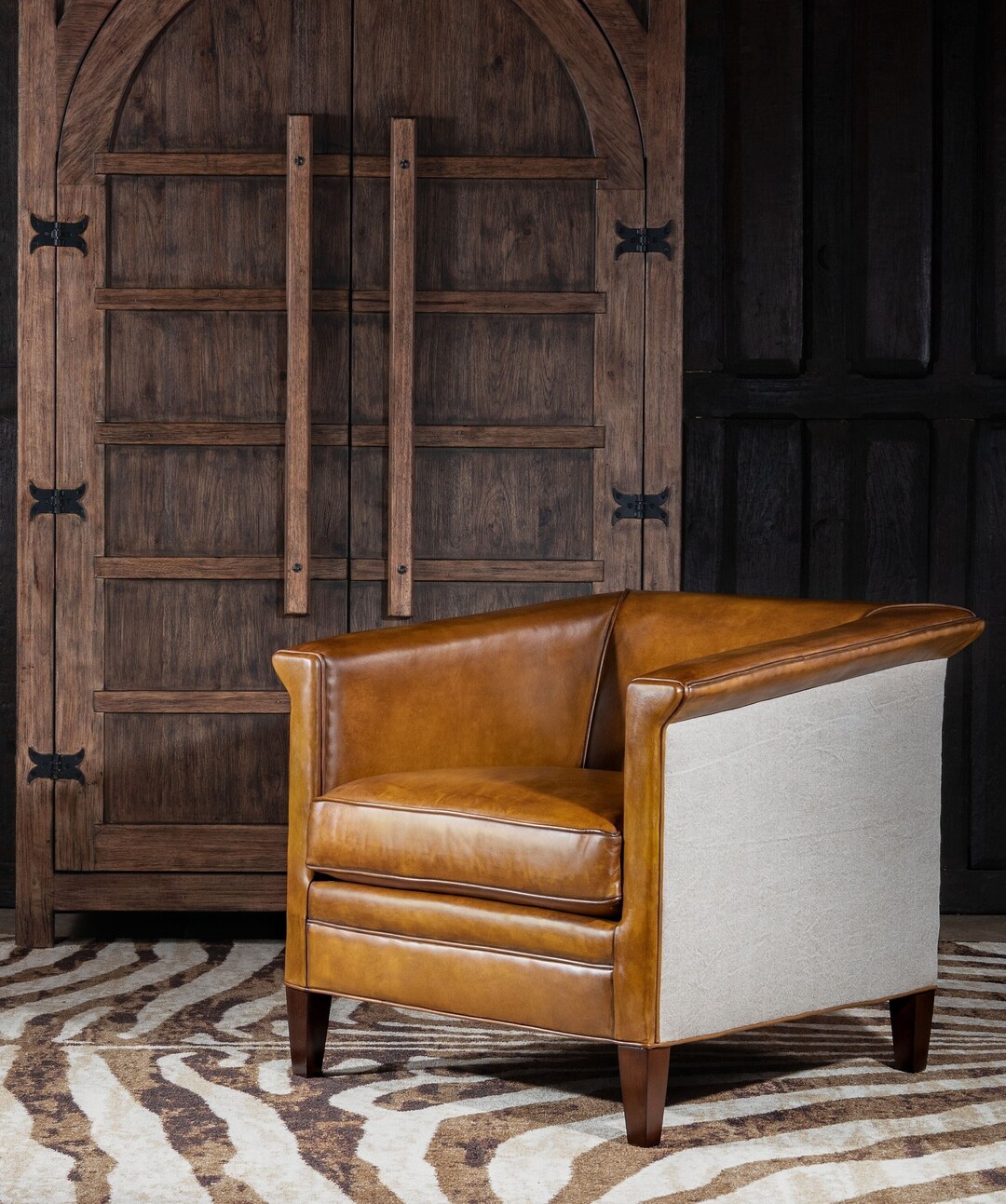 Polo Club Chair | Leather Fabric Chair | American Made - Etsy