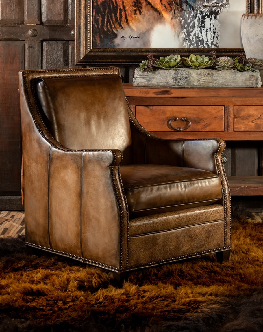 Jameson Leather Chair | Ranch Style | Modern Rustic | American Made ...