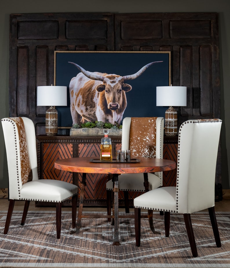 Abilene Dining Chair | Cowhide | American Made - Etsy