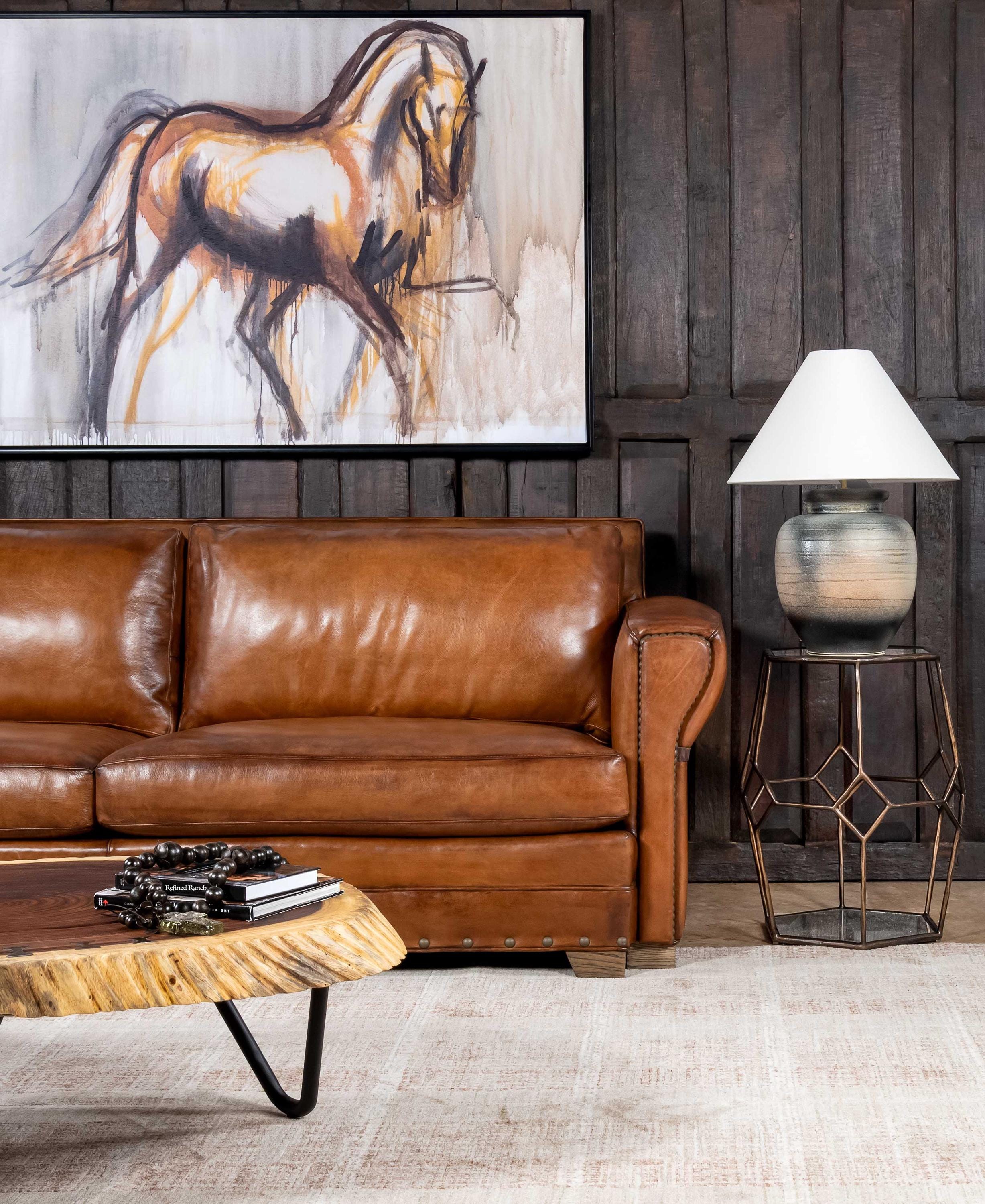 Drover Leather Sofa | Modern Rustic | American Made - Etsy