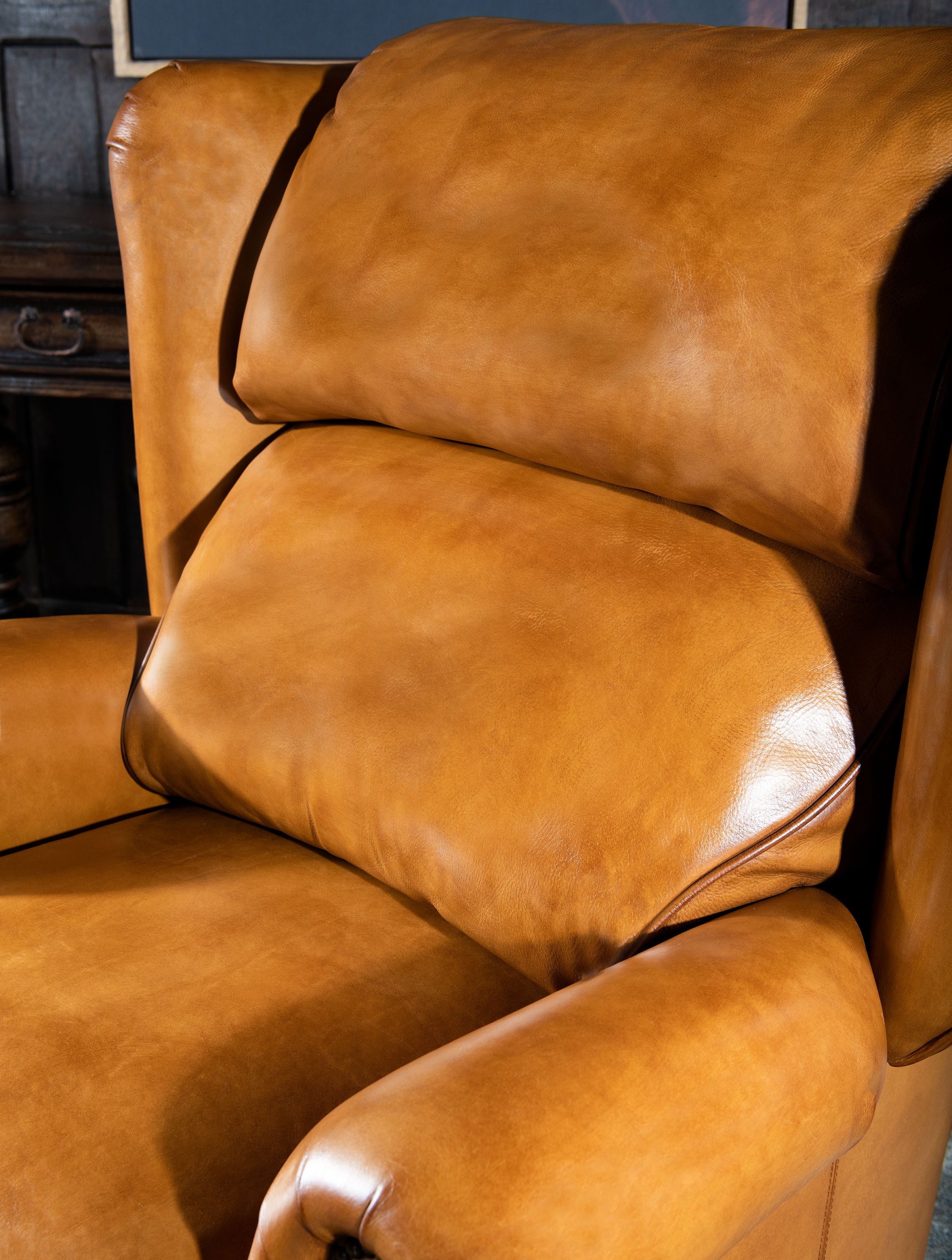 Jameswood Leather Recliner | Bustle Back | Wingback | American Made ...