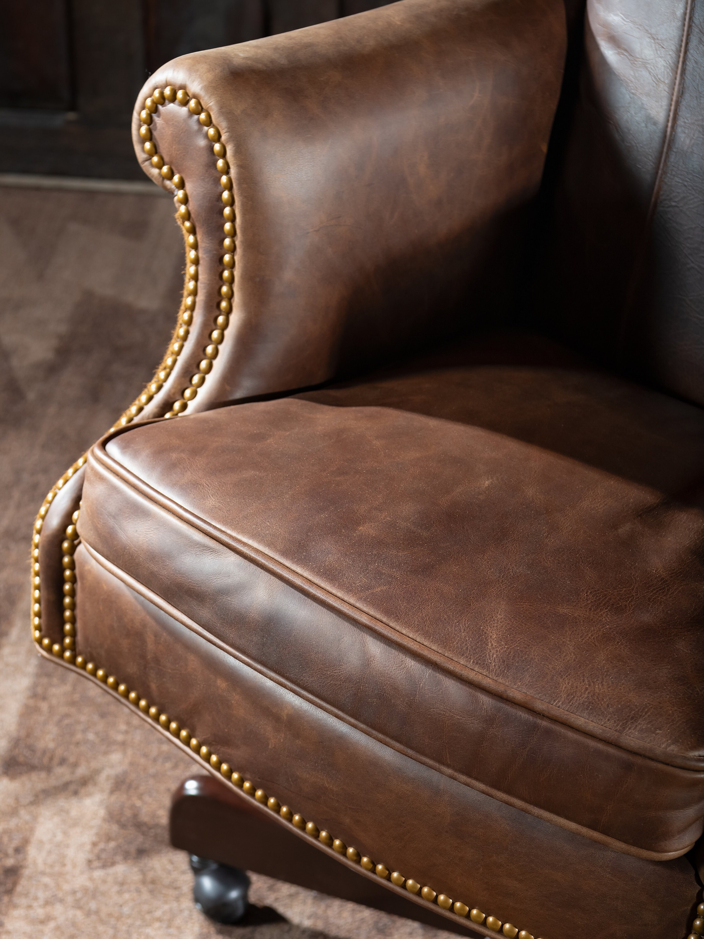 True Grit Executive Desk Chair | Full Grain | American Made - Etsy