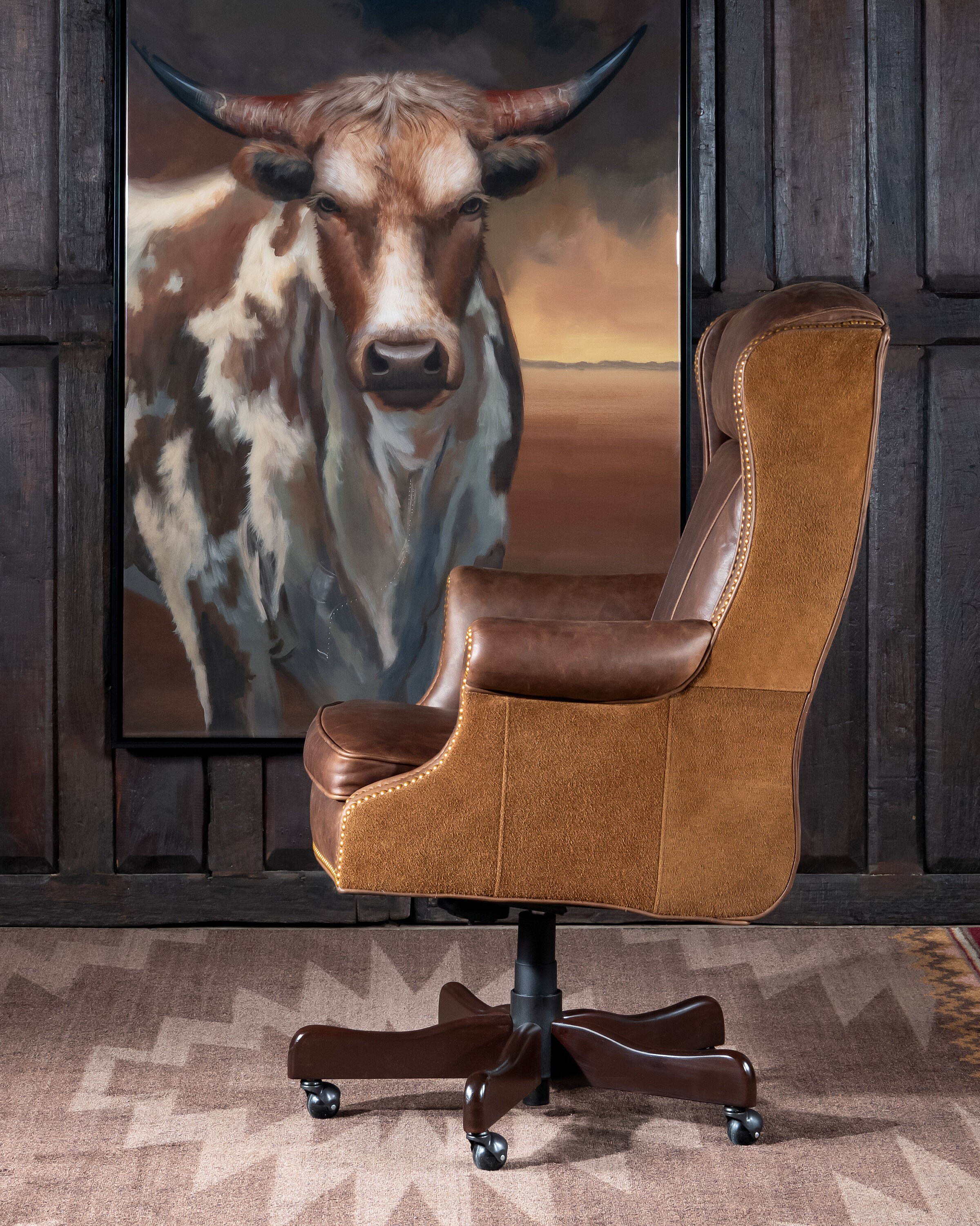True Grit Executive Desk Chair | Full Grain | American Made - Etsy