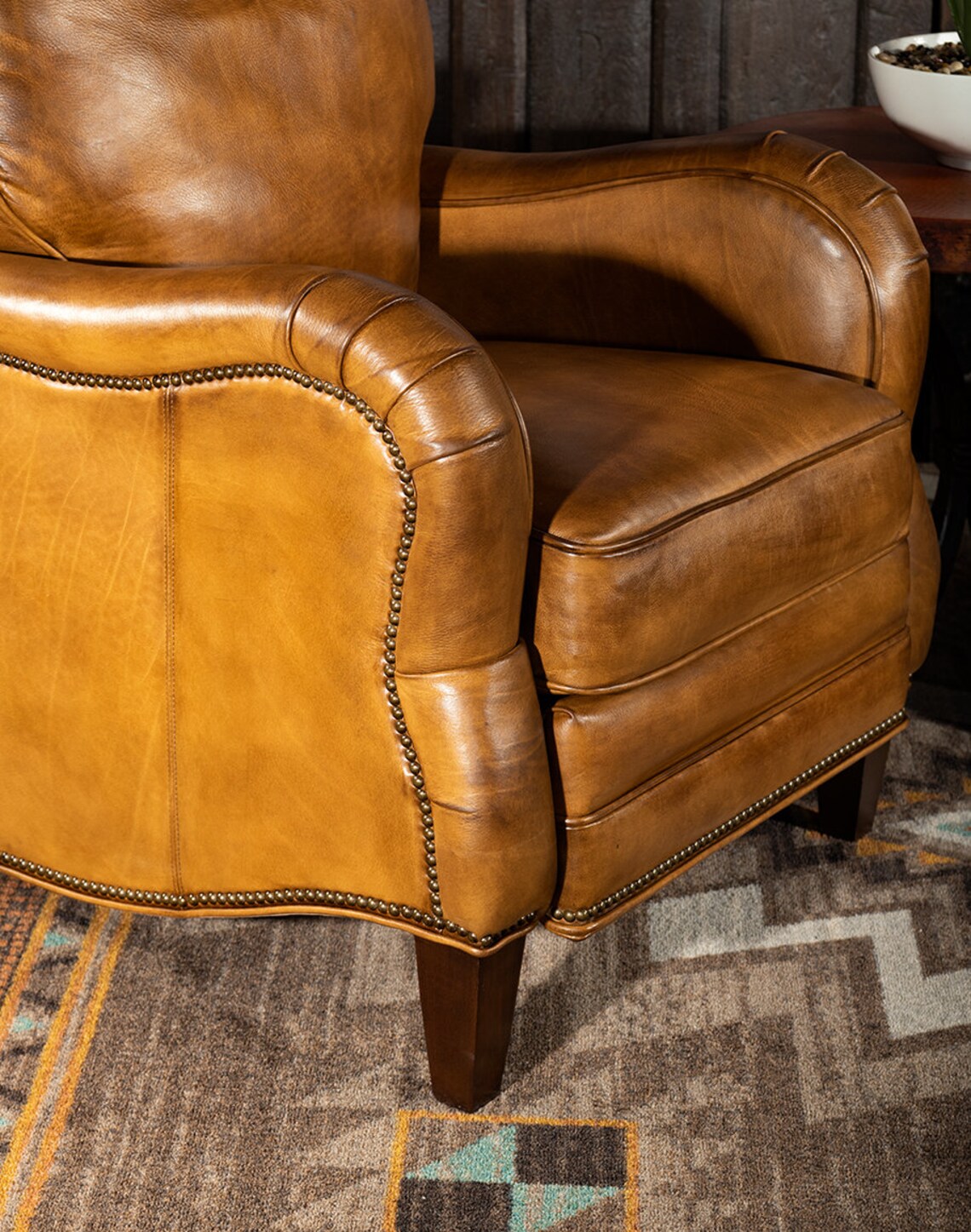 Dutton Saddle Leather Recliner | Fine Western Recliner - Etsy