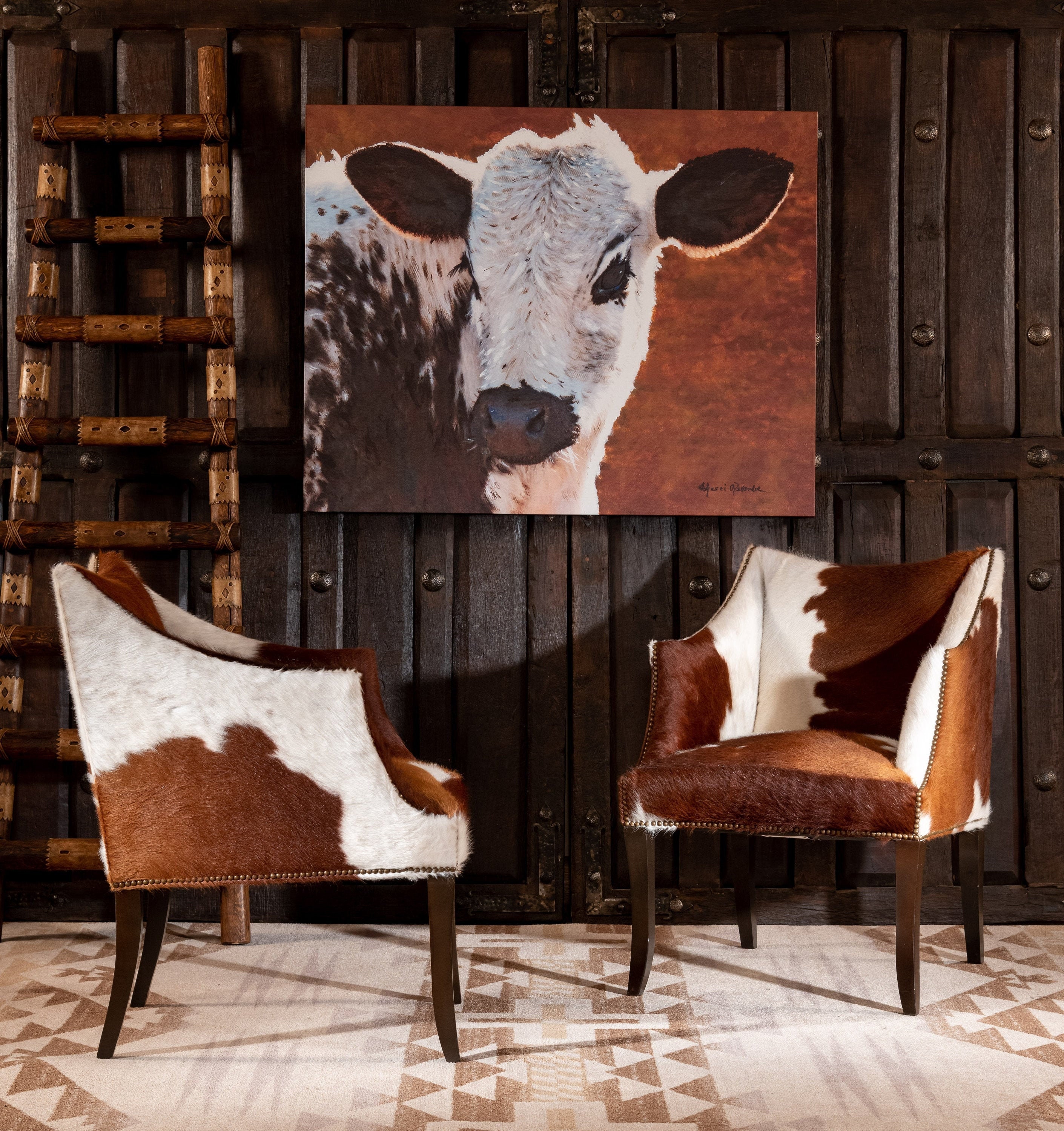 Modern cowhide chairs store