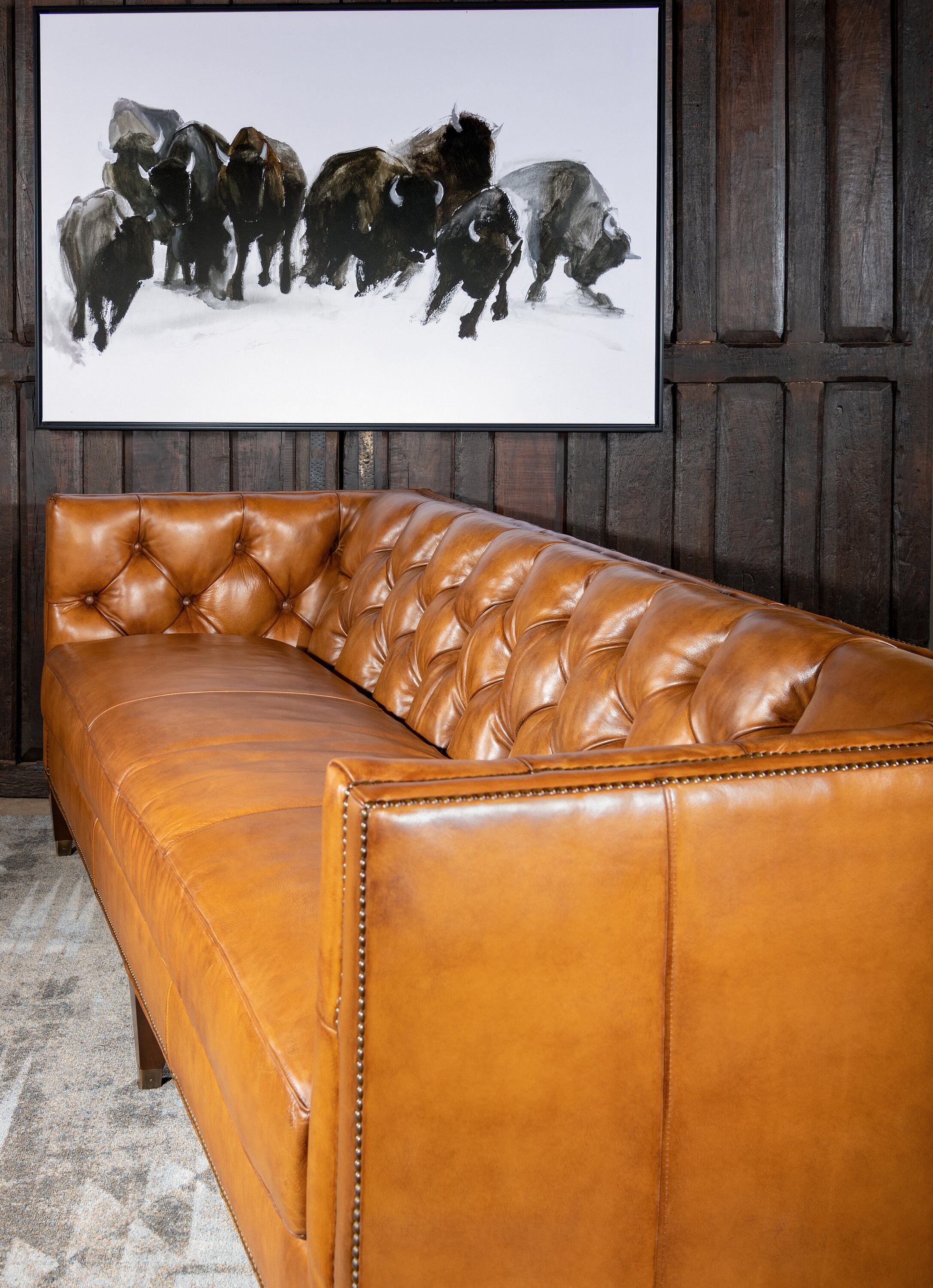 Rockford Chesterfield Sofa Full Grain Leather American Made High Quality Etsy