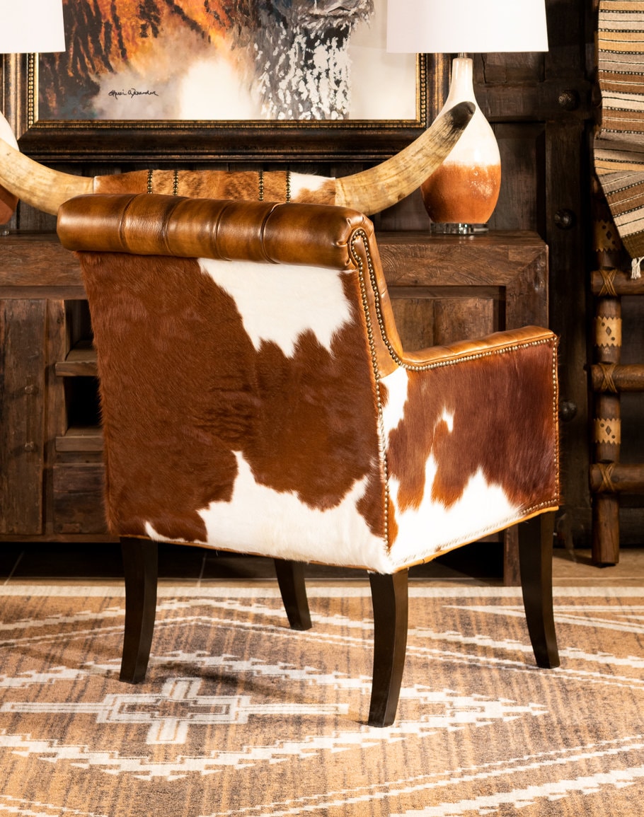 Reno Tufted Leather Chair | Cowhide Furniture | Accent | Rustic ...