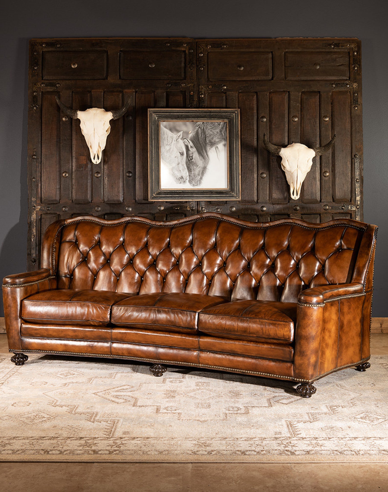 Victoria Tufted Leather Sofa | Fine Furniture | Rustic Elegance ...