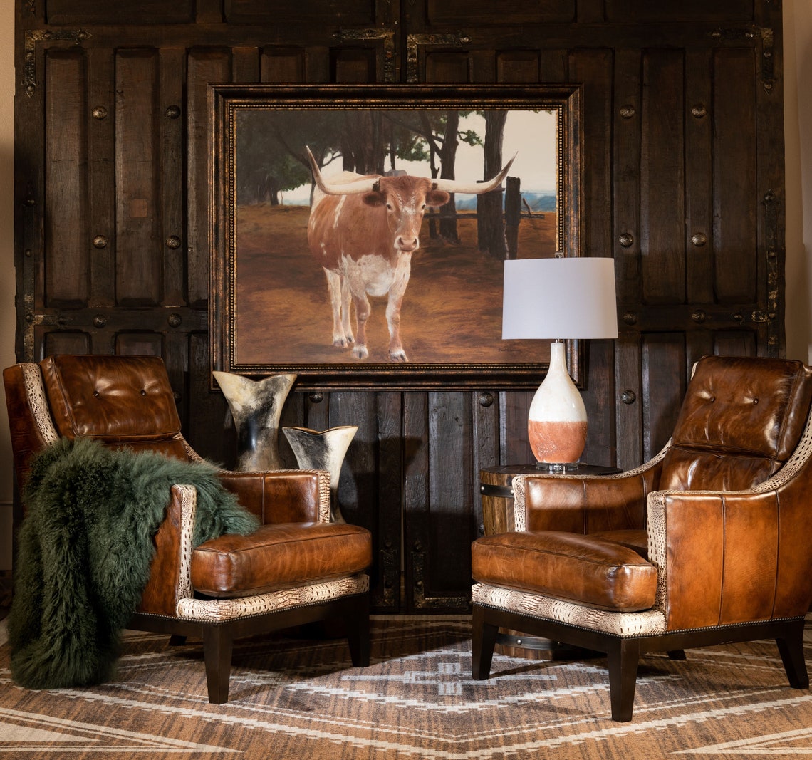Saddleback Ivory Croc Chair | Western Ranch Style | American Made | Top ...