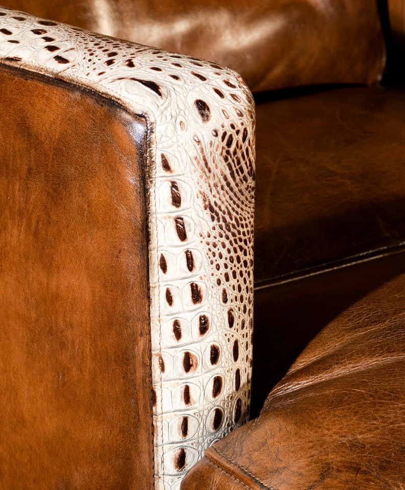 Saddleback Ivory Croc Chair | Western Ranch Style | American Made | Top ...