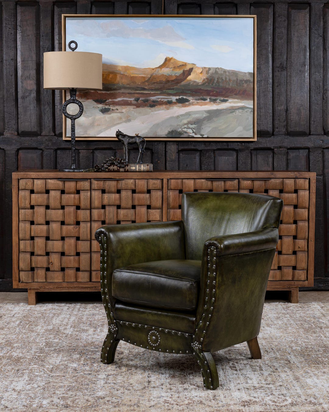 Remington Olive Leather Chair | American Made - Etsy