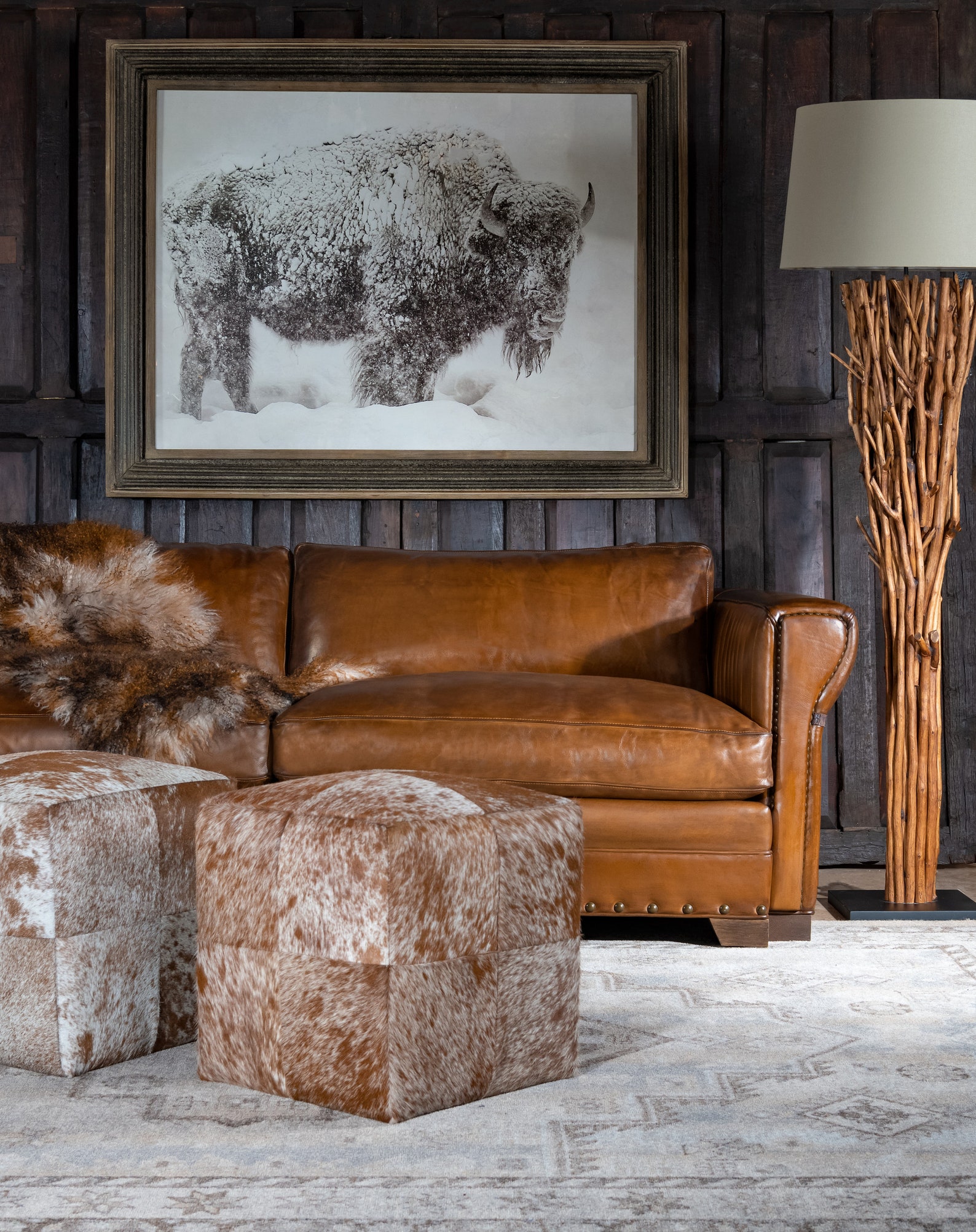 Drover Leather Sofa Modern Rustic American Made - Etsy