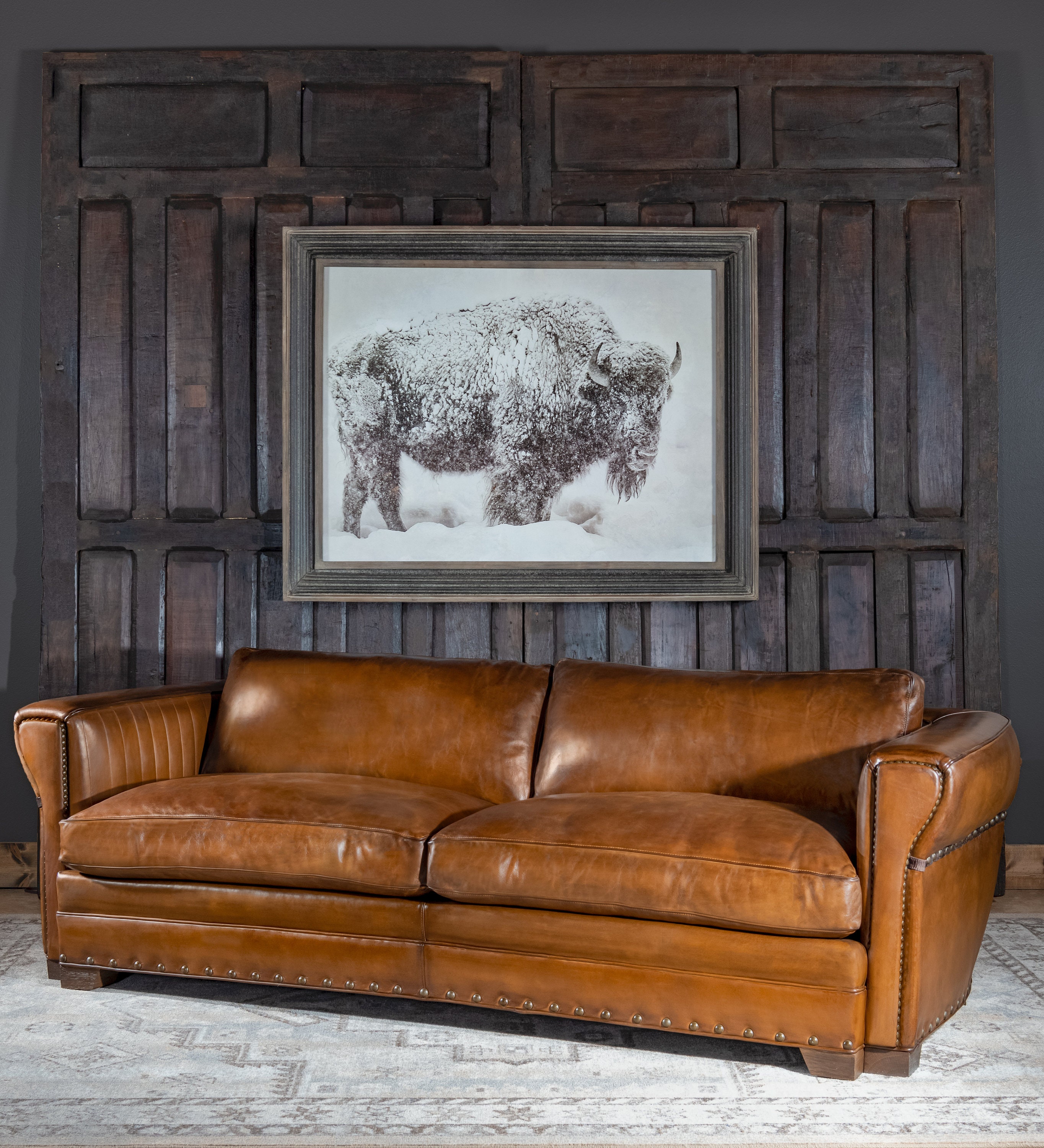 Drover Leather Sofa | Modern Rustic | American Made - Etsy