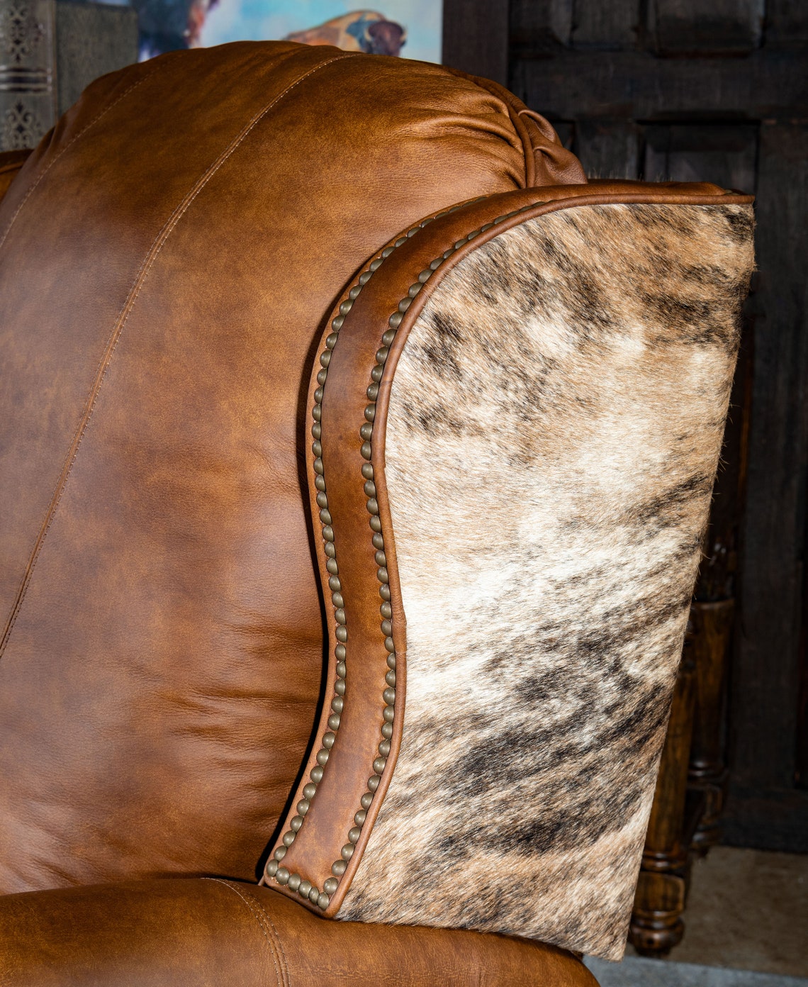 Cowboy Brindle Recliner | Leather | Cowhide | Oversized | High Quality ...
