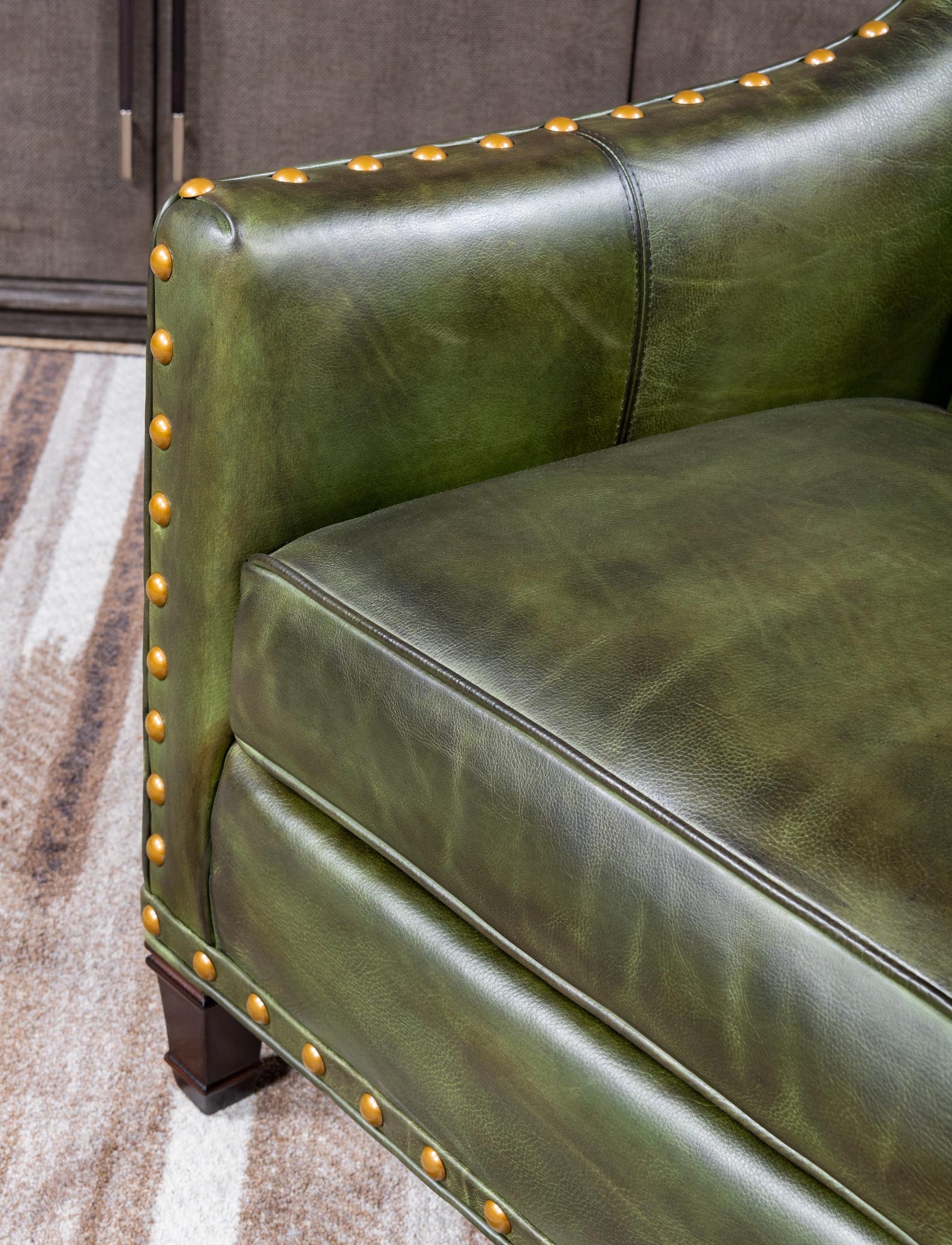 Cassidy Olive Leather Chair | Leather | Western | American Made - Etsy