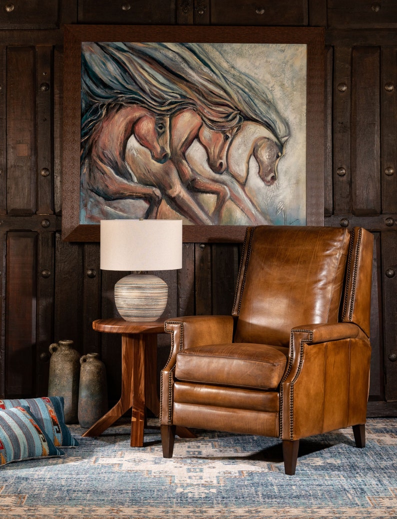 Ghent Saddle Leather Recliner | Modern Rustic | American Made | Top ...