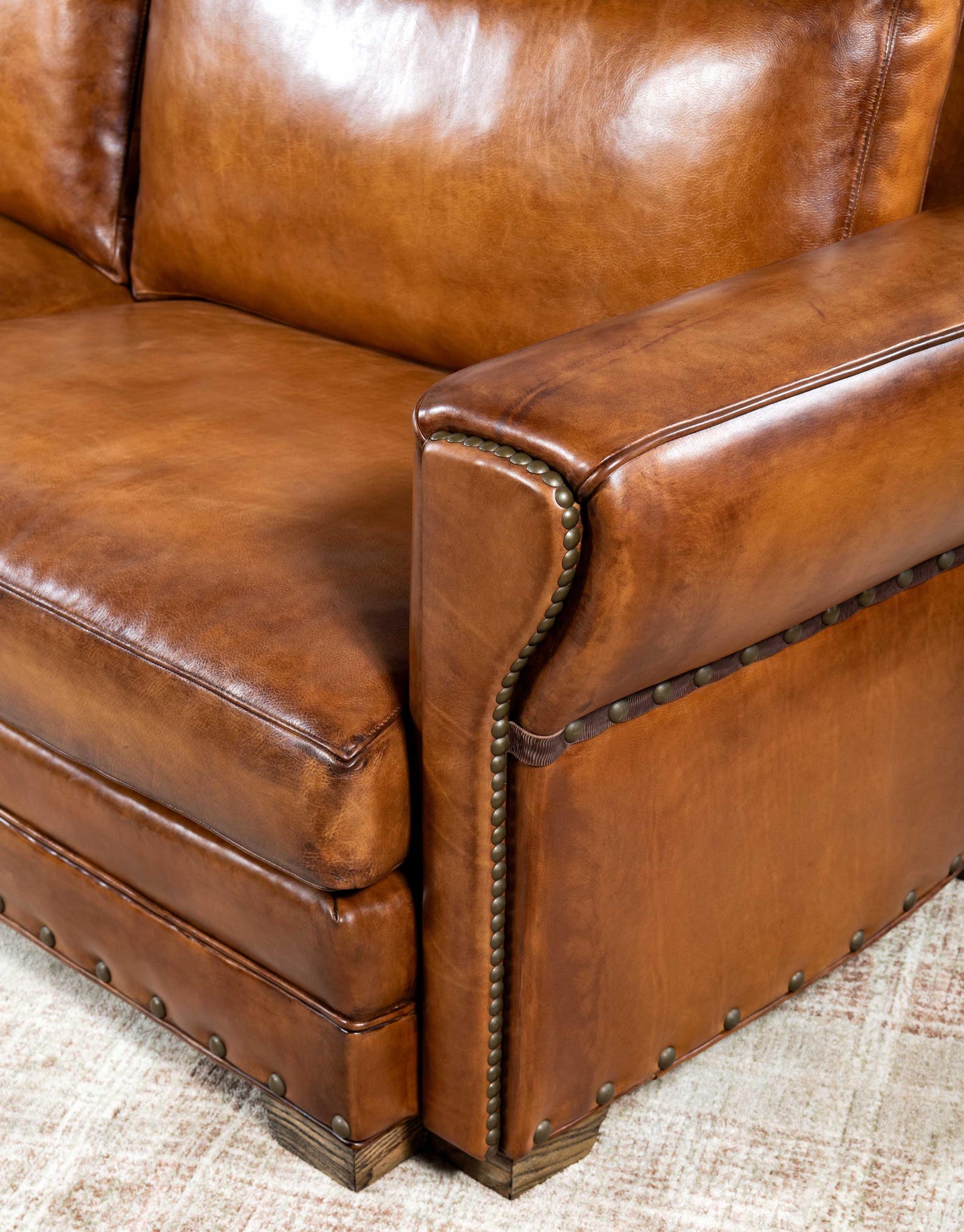 Drover Leather Sofa | Modern Rustic | American Made | 8 Way Hand Tied ...