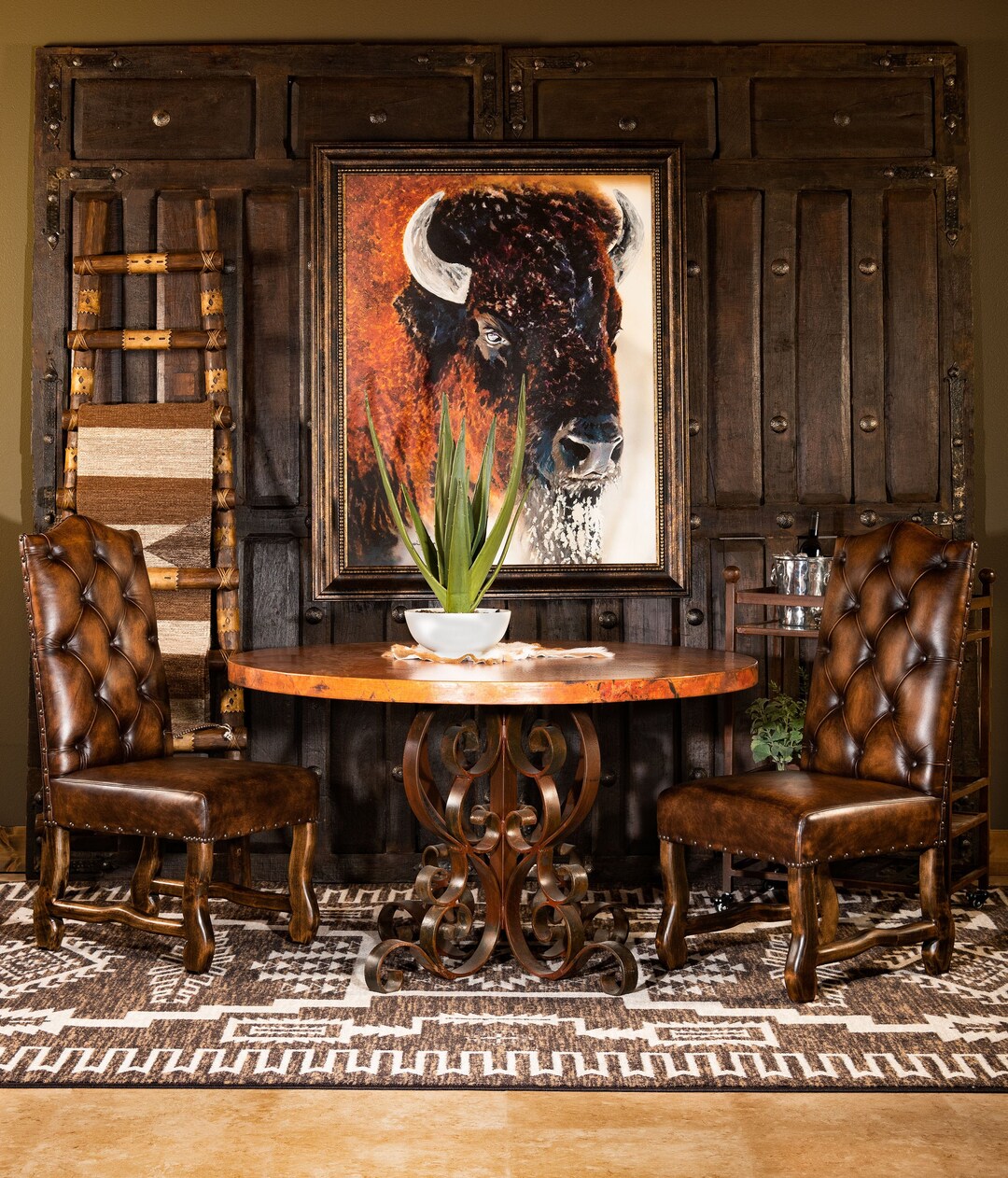 Sedona Croc Leather Dining Chair - Etsy