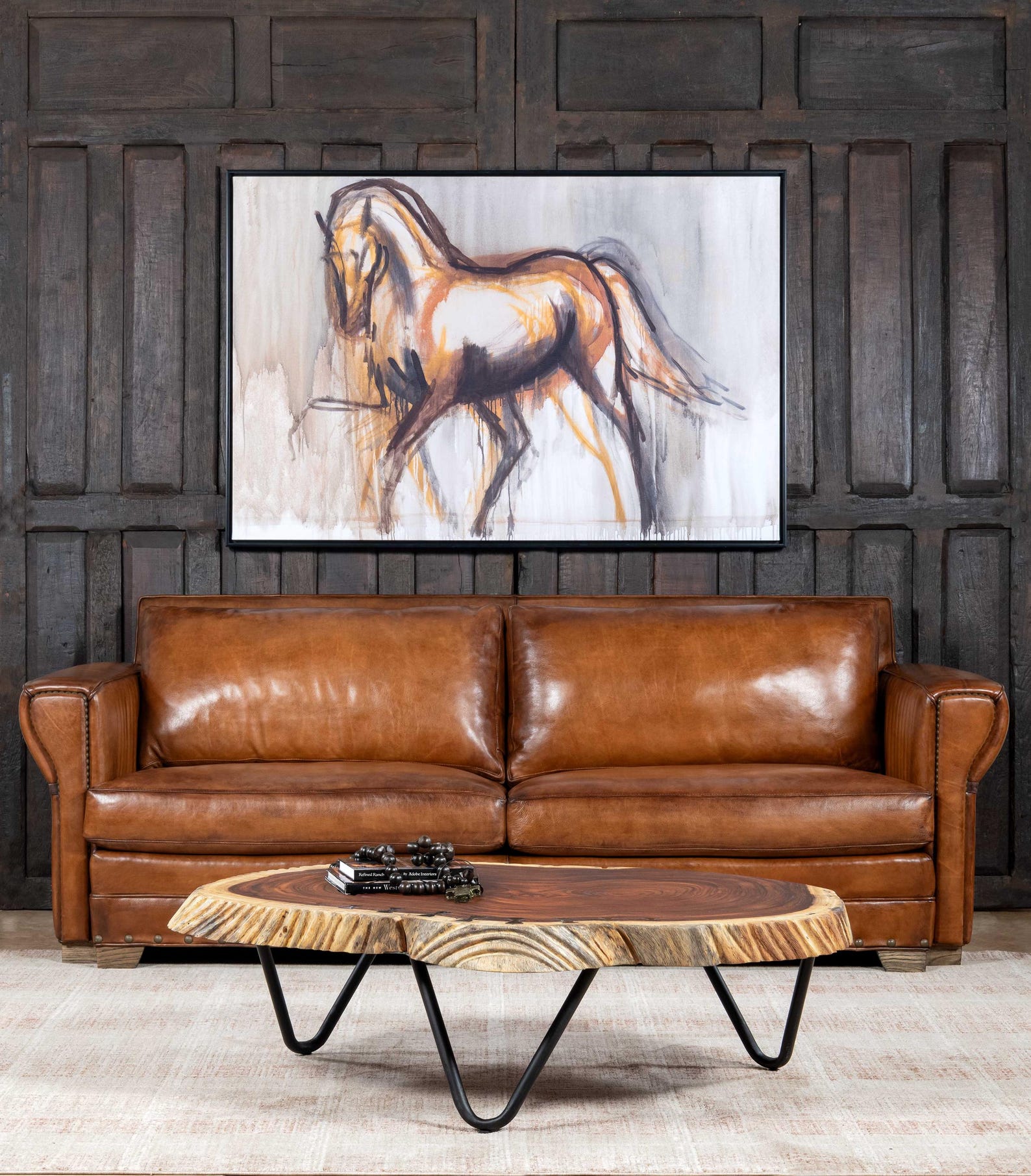 Drover Leather Sofa | Modern Rustic | American Made | 8 Way Hand Tied ...