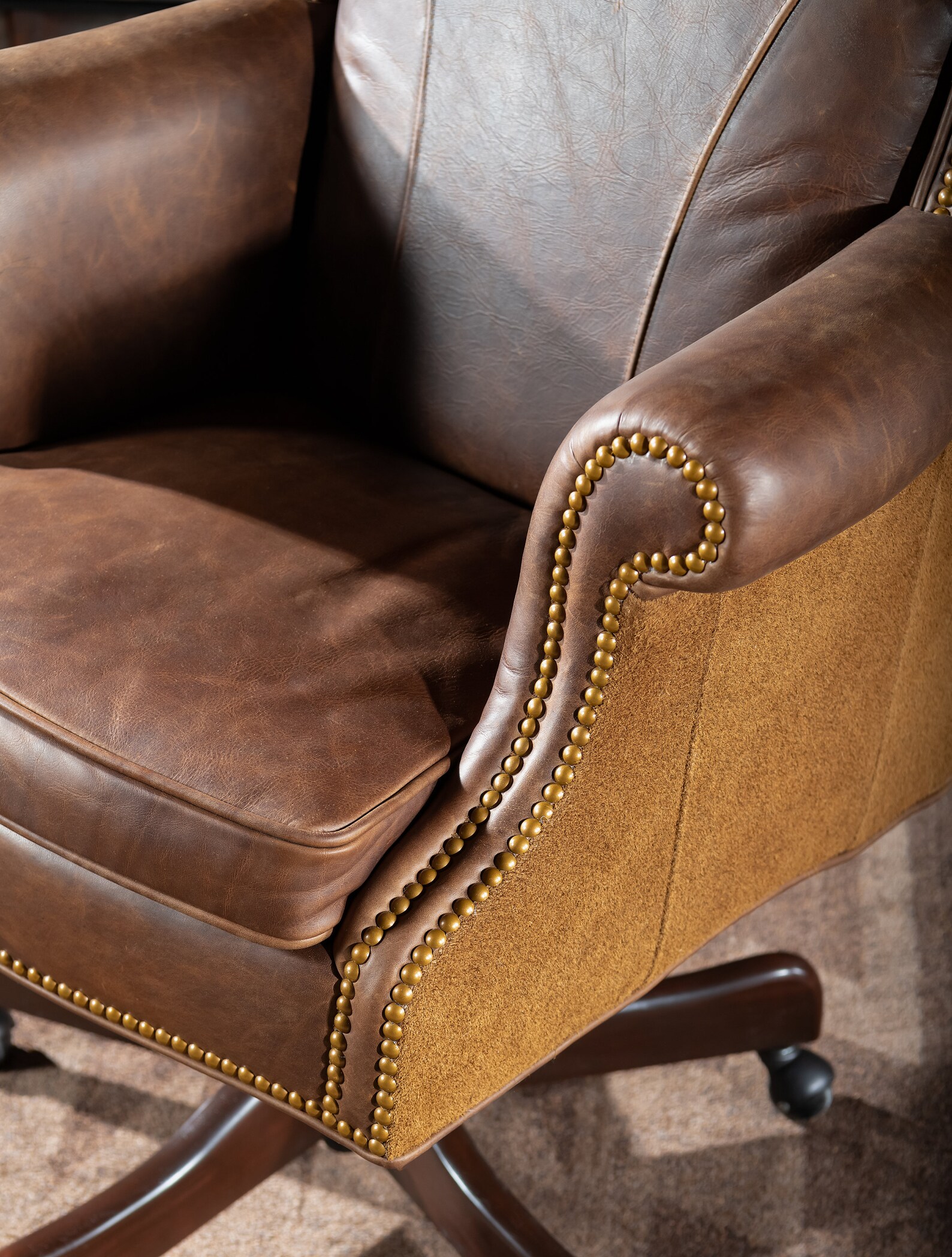 True Grit Executive Desk Chair | Full Grain | American Made - Etsy