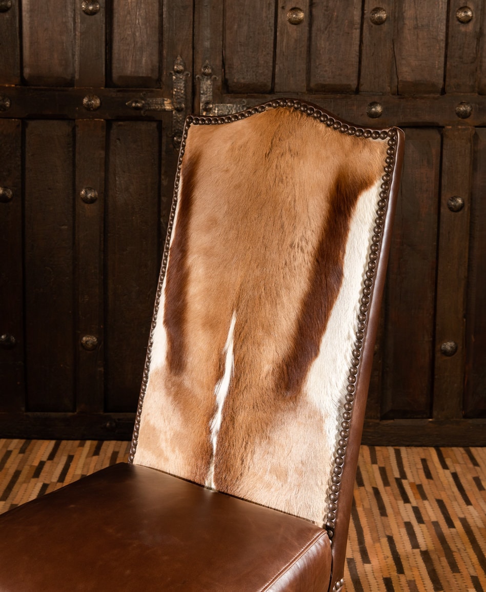 Impala Dining Chair | Deerskin | Western | Hair on Hide | Leather - Etsy