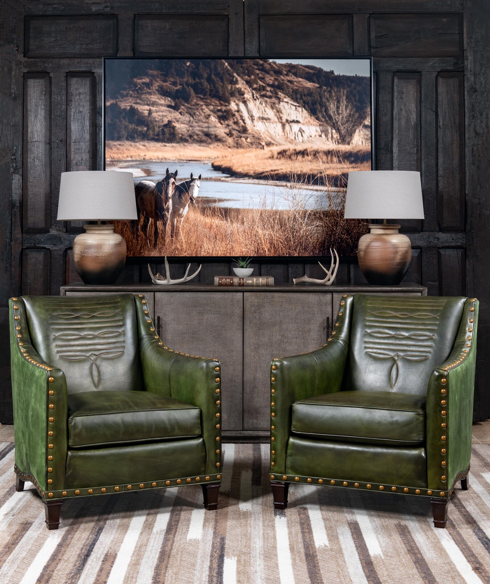 Cassidy Olive Leather Chair | Leather | Western | American Made - Etsy