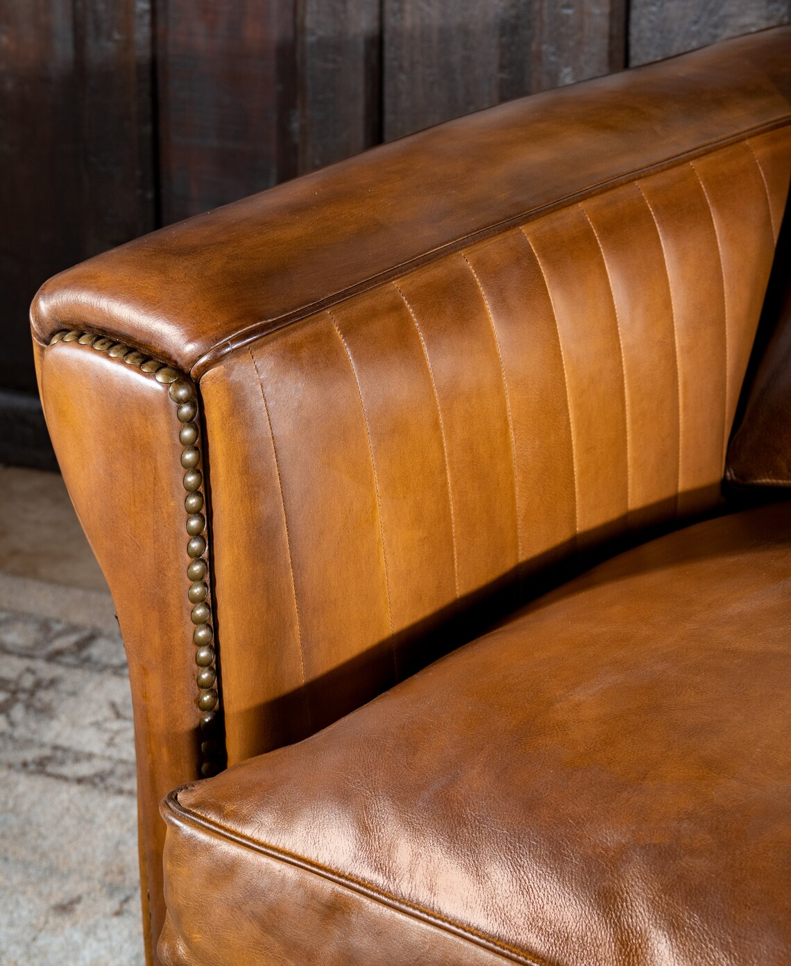 Drover Leather Sofa Modern Rustic American Made - Etsy