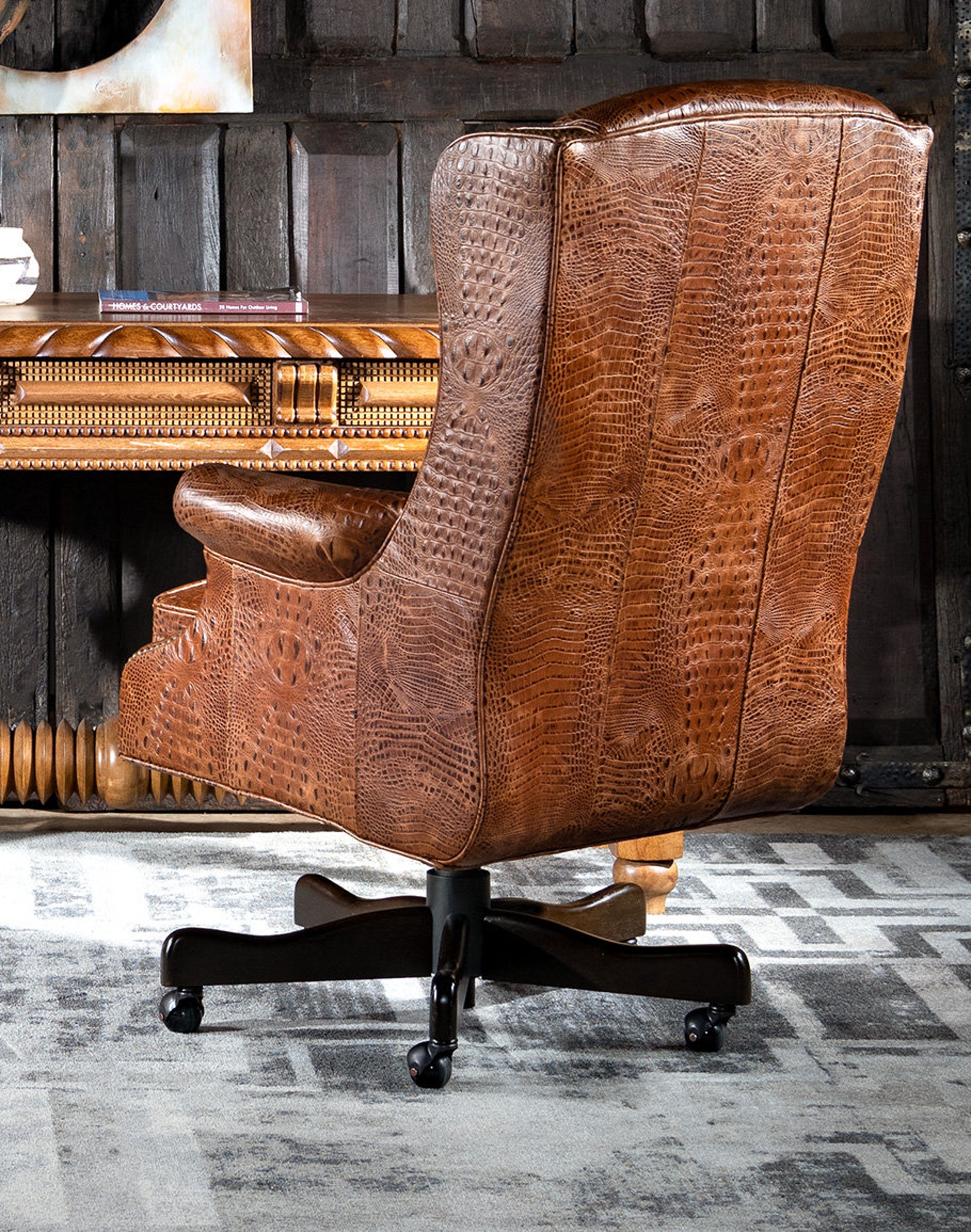 Durango Executive Desk Chair | Leather | Embossed | Gator | Croc ...