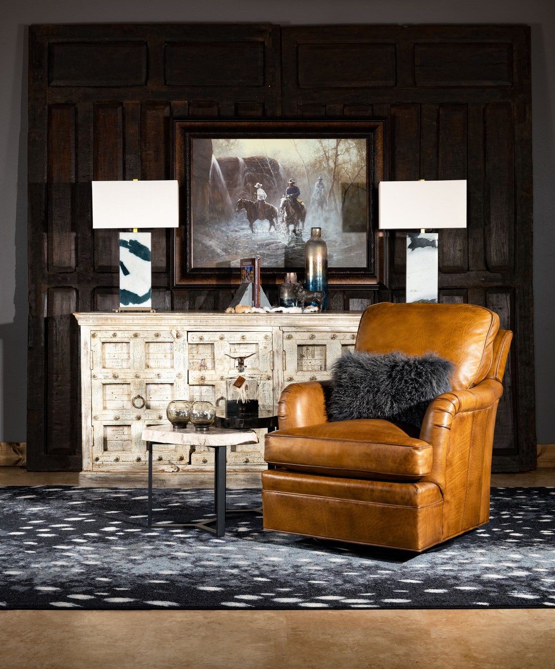 Dutton Swivel Glide Chair Fine Leather Furniture American Made - Etsy