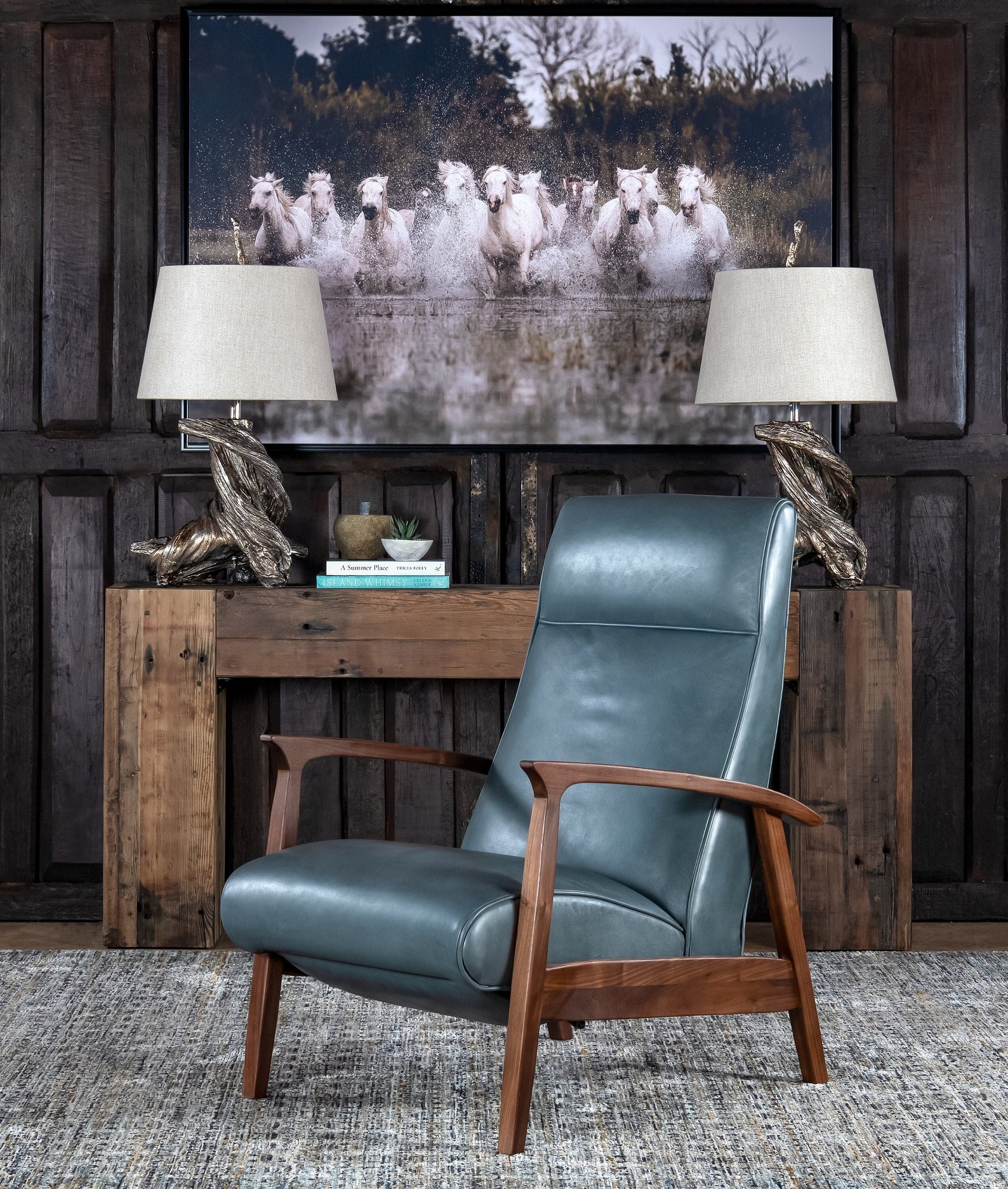 Denali Sky Leather Recliner | American Made | Fine Leather Furniture - Etsy