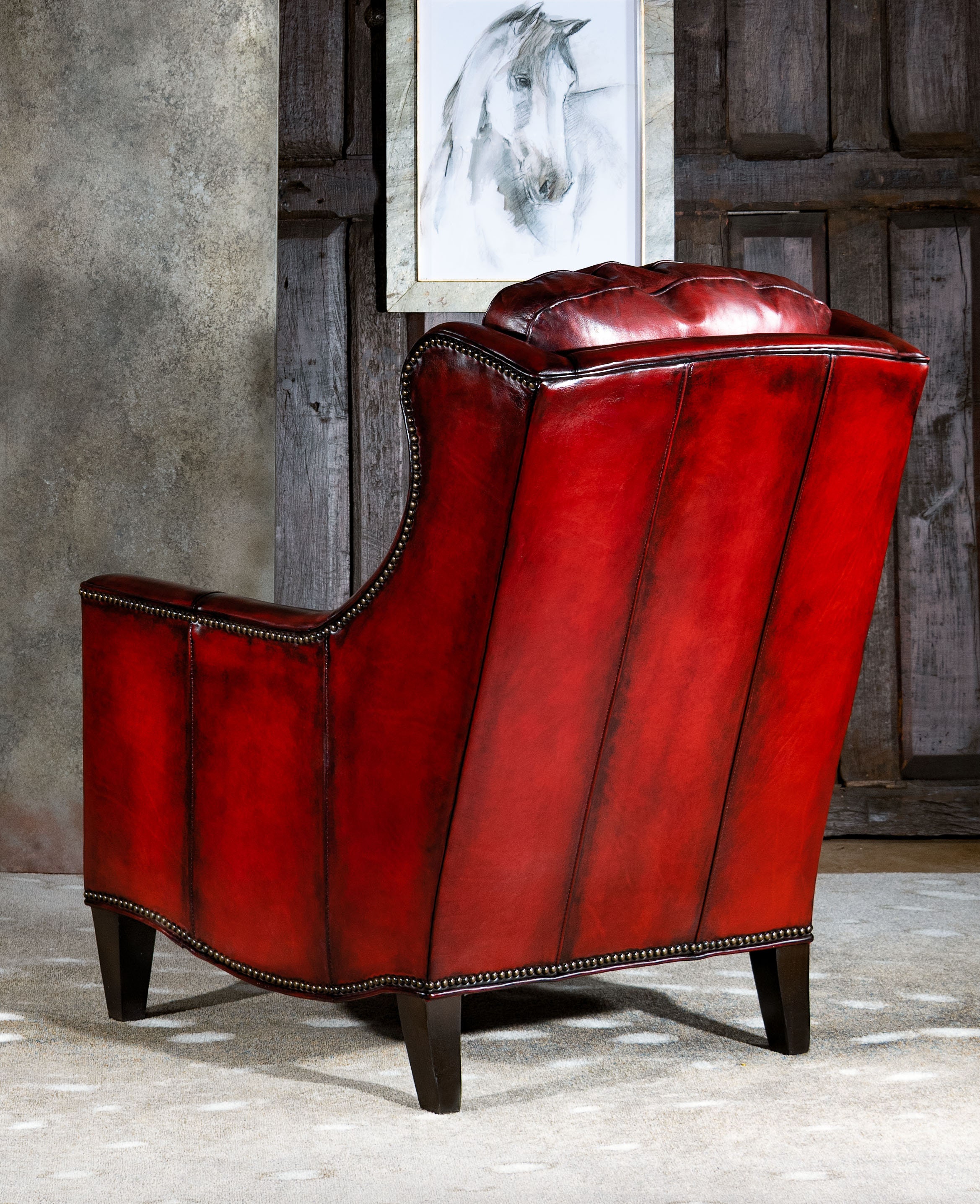 Estella Red Leather Chair | Modern Rustic | American Made | High End ...