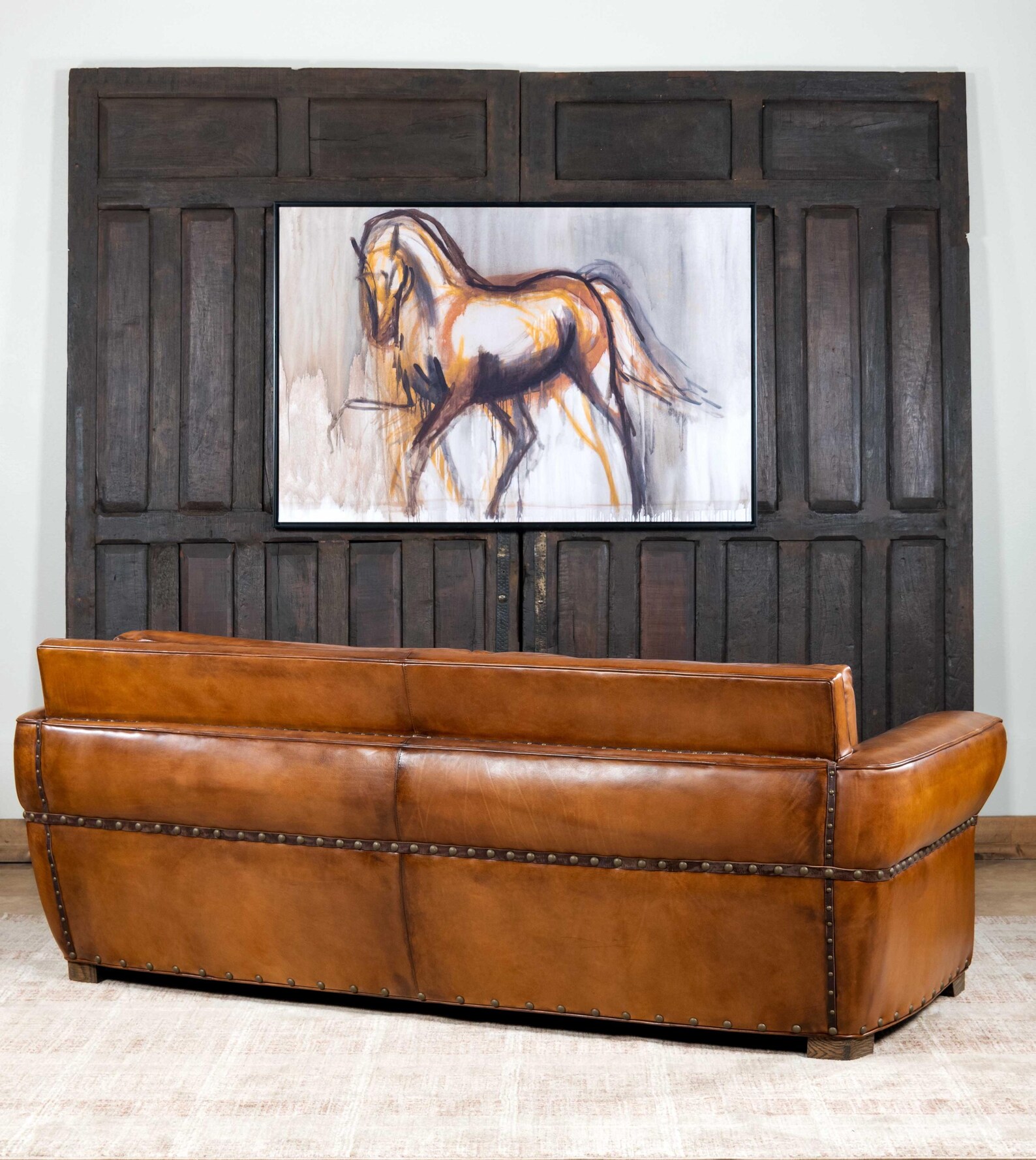 Drover Leather Sofa | Modern Rustic | American Made | 8 Way Hand Tied ...