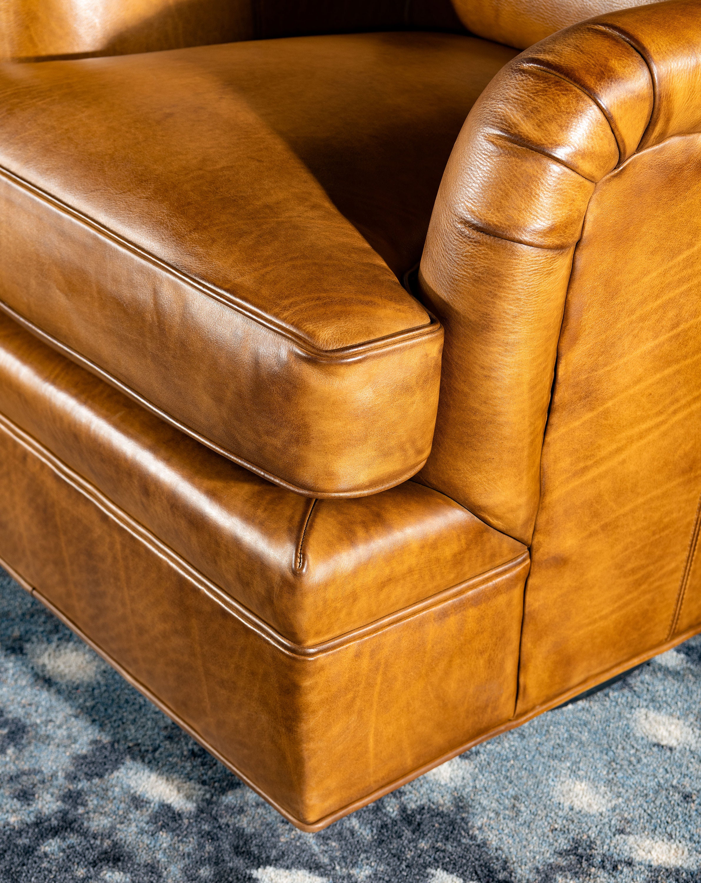 Dutton Swivel Glide Chair Fine Leather Furniture American Made - Etsy