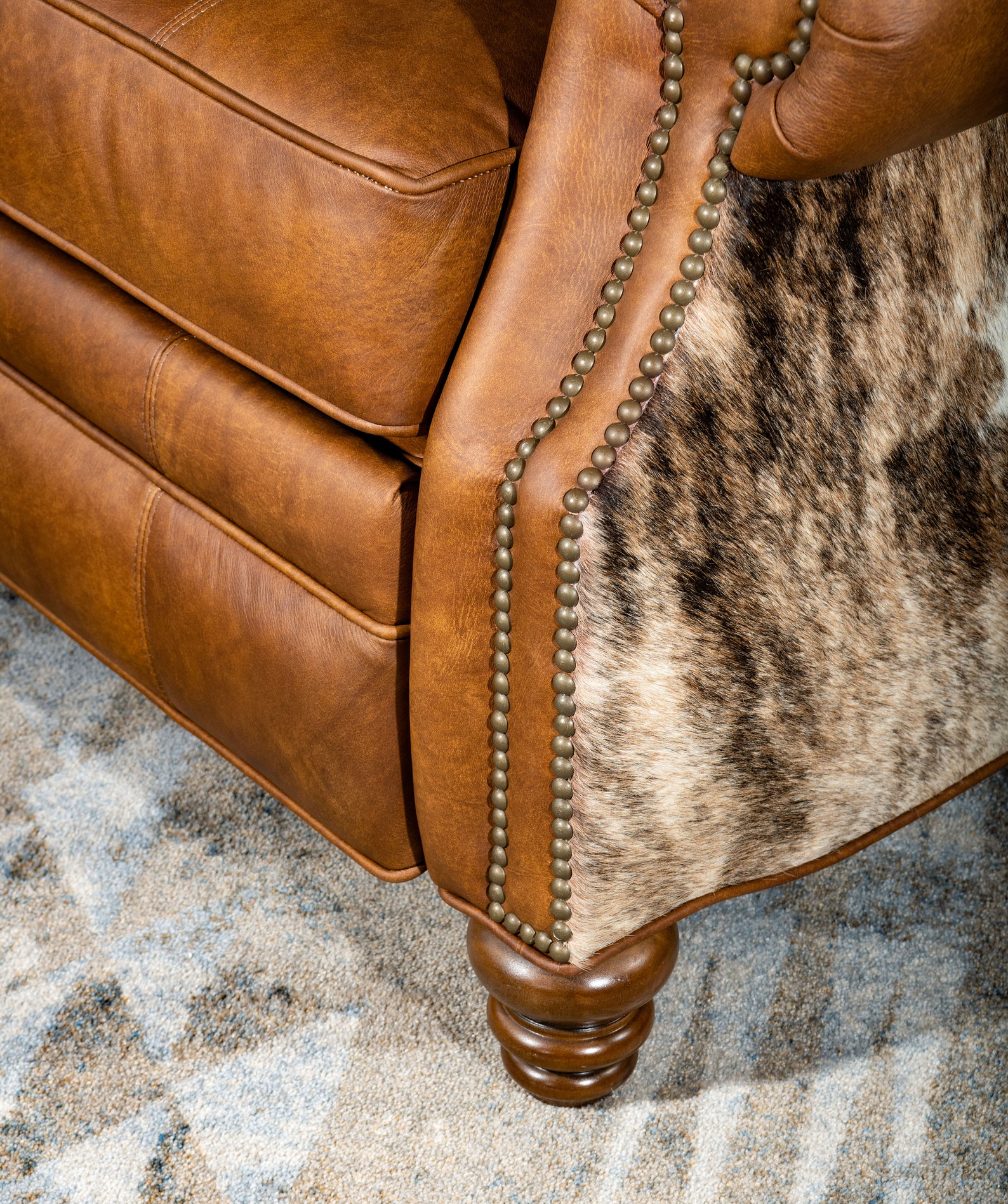 Cowboy Brindle Recliner | Leather | Cowhide | Oversized | High Quality ...