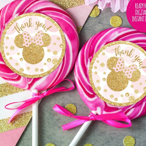 MINNIE MOUSE FAVOR Sticker Oh Twodles Sticker Thank You 2nd | Etsy