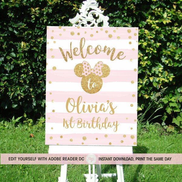 Welcome Board Minnie Mouse - Etsy