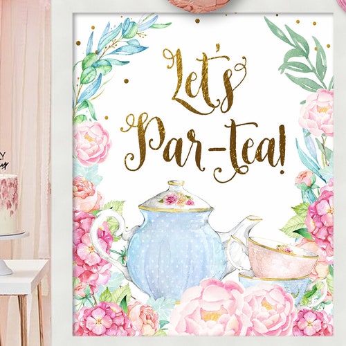 TEA PARTY Sign Tea for Two Printable Poster Instant Download - Etsy