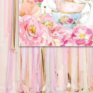 TEA BACKDROP, Tea Editable PDF Wall Backdrop, Tea Birthday Party, Par ...