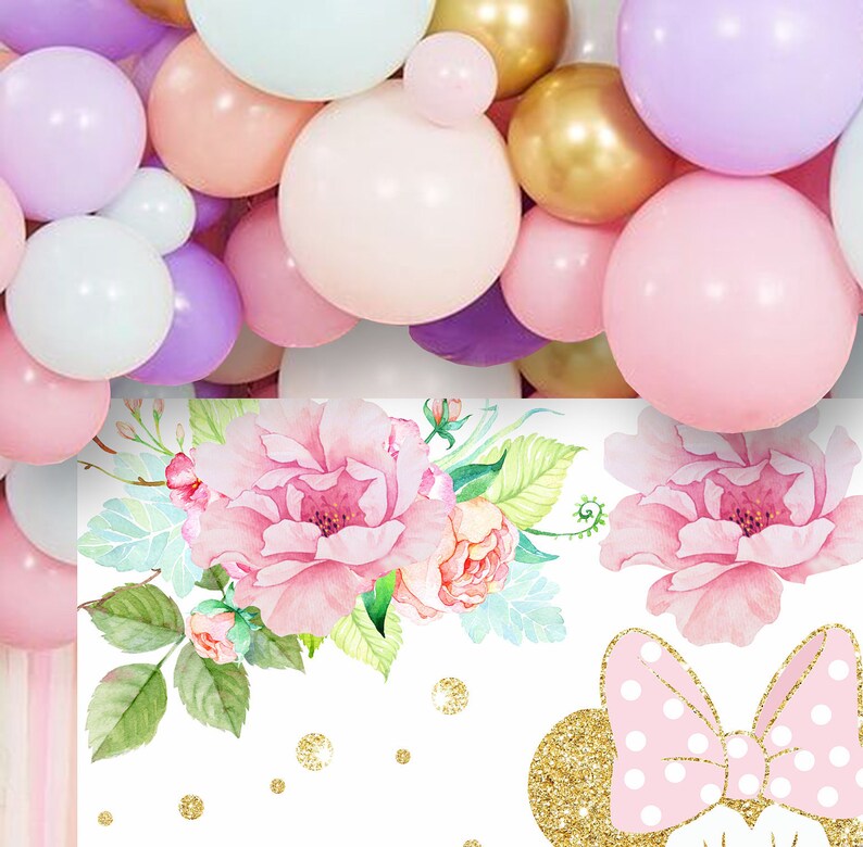 MINNIE MOUSE Backdrop Minnie Mouse Editable PDF Wall Decal - Etsy