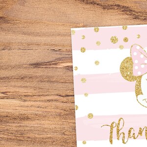 Thank You Card Minnie Mouse Thank You Note Template Oh - Etsy