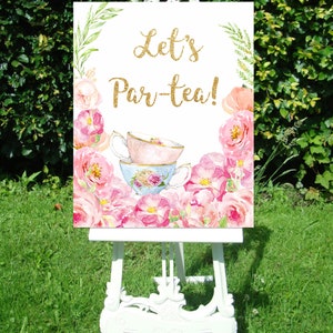 TEA PARTY Sign, Tea for Two Printable Poster, Instant Download Sign ...