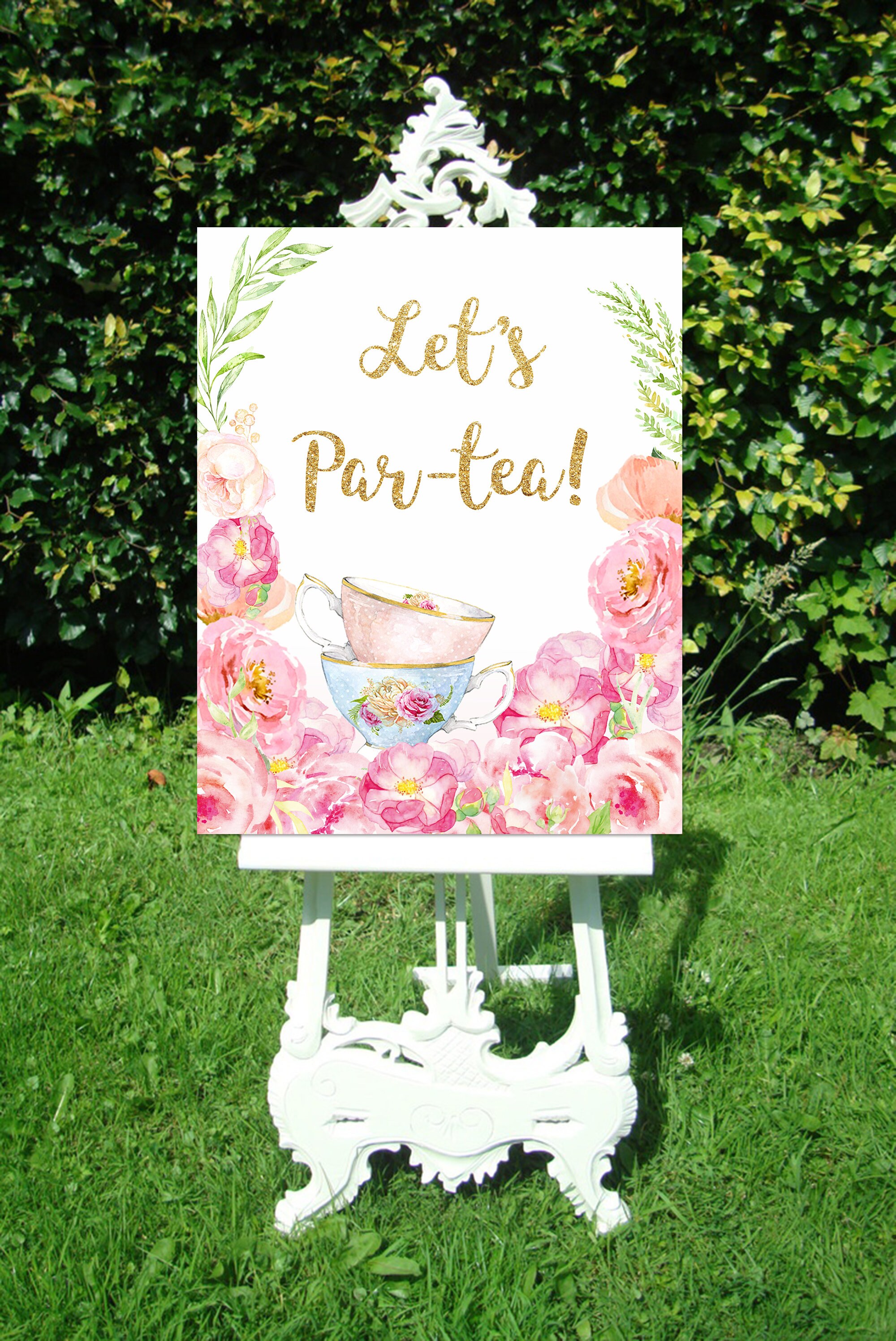 TEA PARTY Sign Tea for Two Printable Poster Instant Download - Etsy