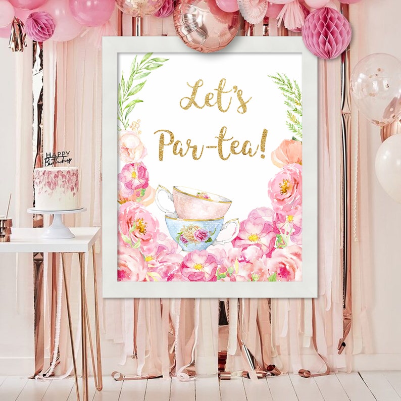 TEA PARTY Sign Tea for Two Printable Poster Instant Download - Etsy