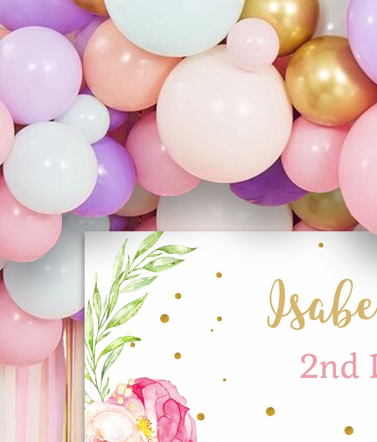 TEA BACKDROP Tea Editable PDF Wall Backdrop Tea Birthday | Etsy