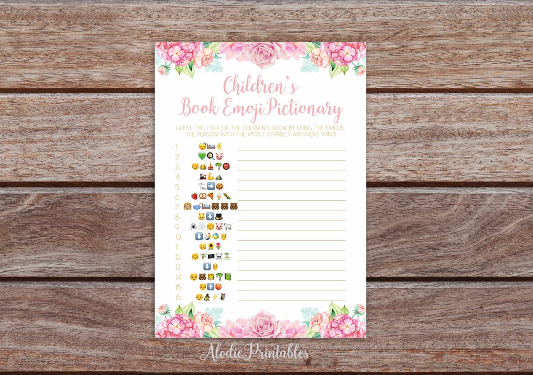 Juegos Baby Shower Imprimibles, Libro Infantil Juego Emoji Pictionary ...