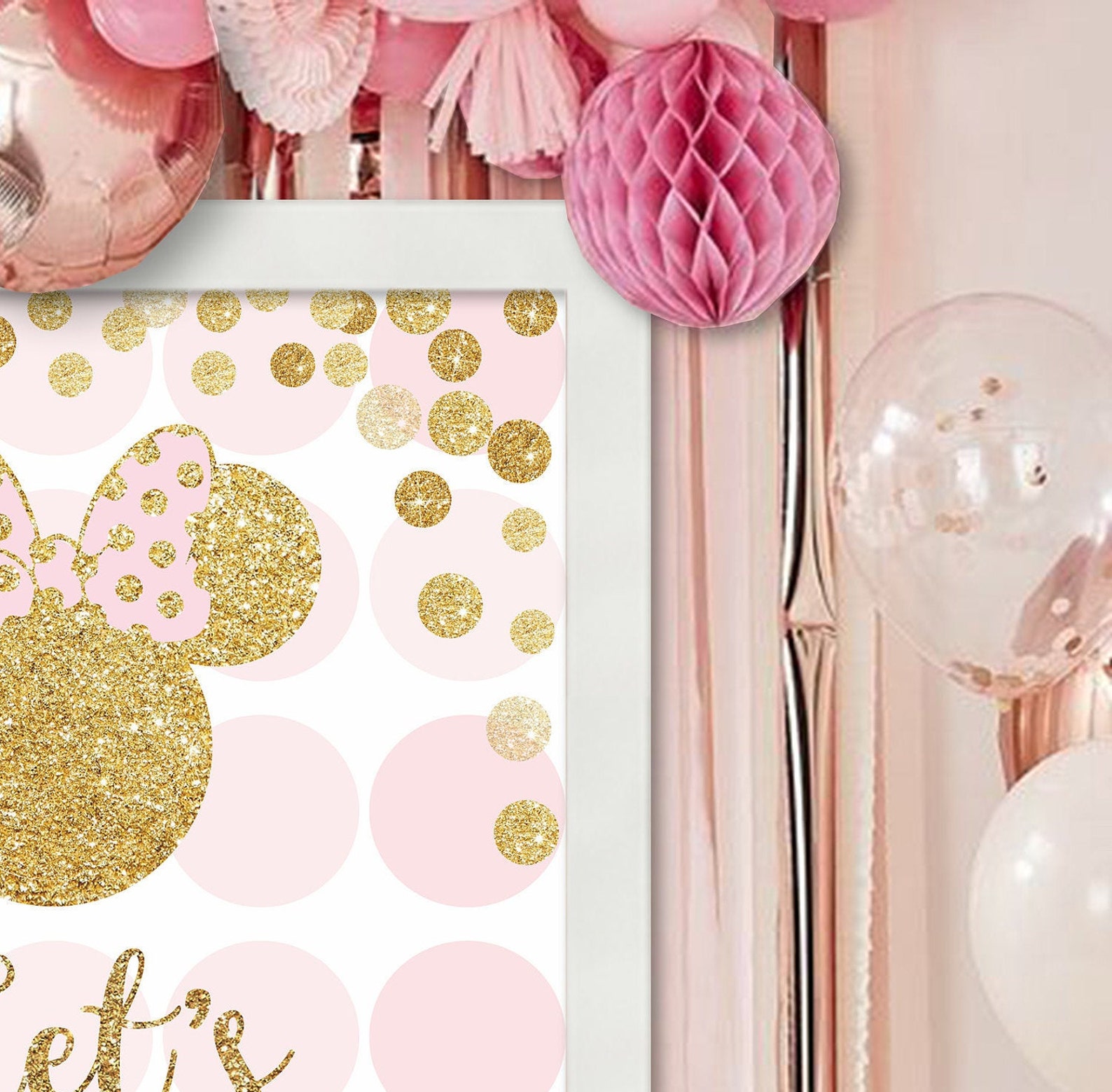 MINNIE MOUSE Sign Let's Party Party Poster Minnie Mouse - Etsy