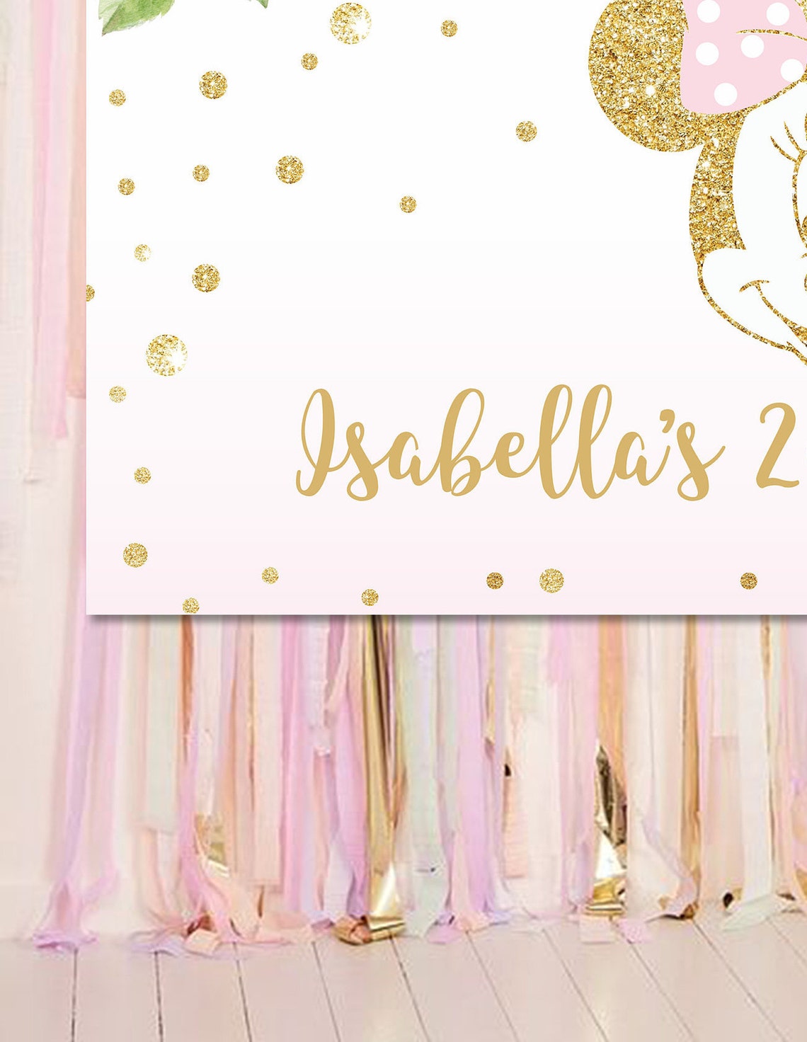 MINNIE MOUSE Backdrop Minnie Mouse Editable PDF Wall Decal - Etsy