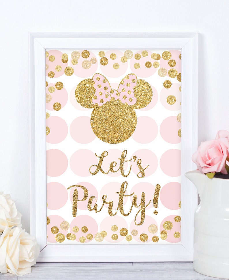 MINNIE MOUSE Sign Let's Party Party Poster Minnie Mouse - Etsy